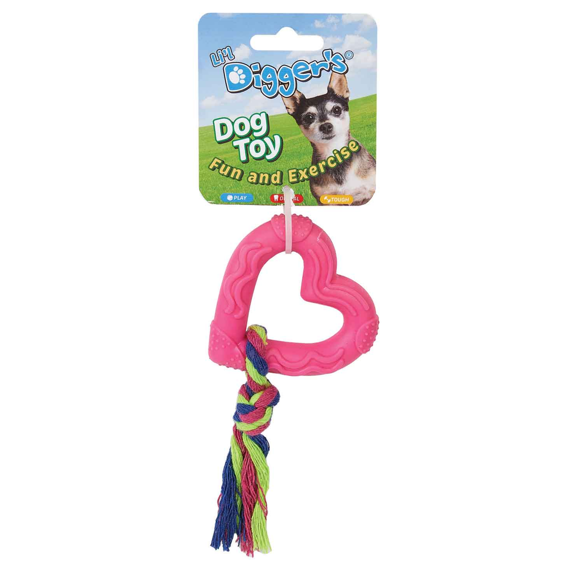 DGR TPR Heart and Rope Toy Pink — Vital Care USA
